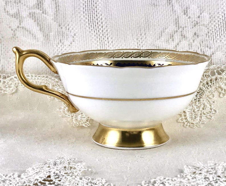 Rare Paragon Tea Cup: Double Warrant, Gold Handle & Pedestal Base ...