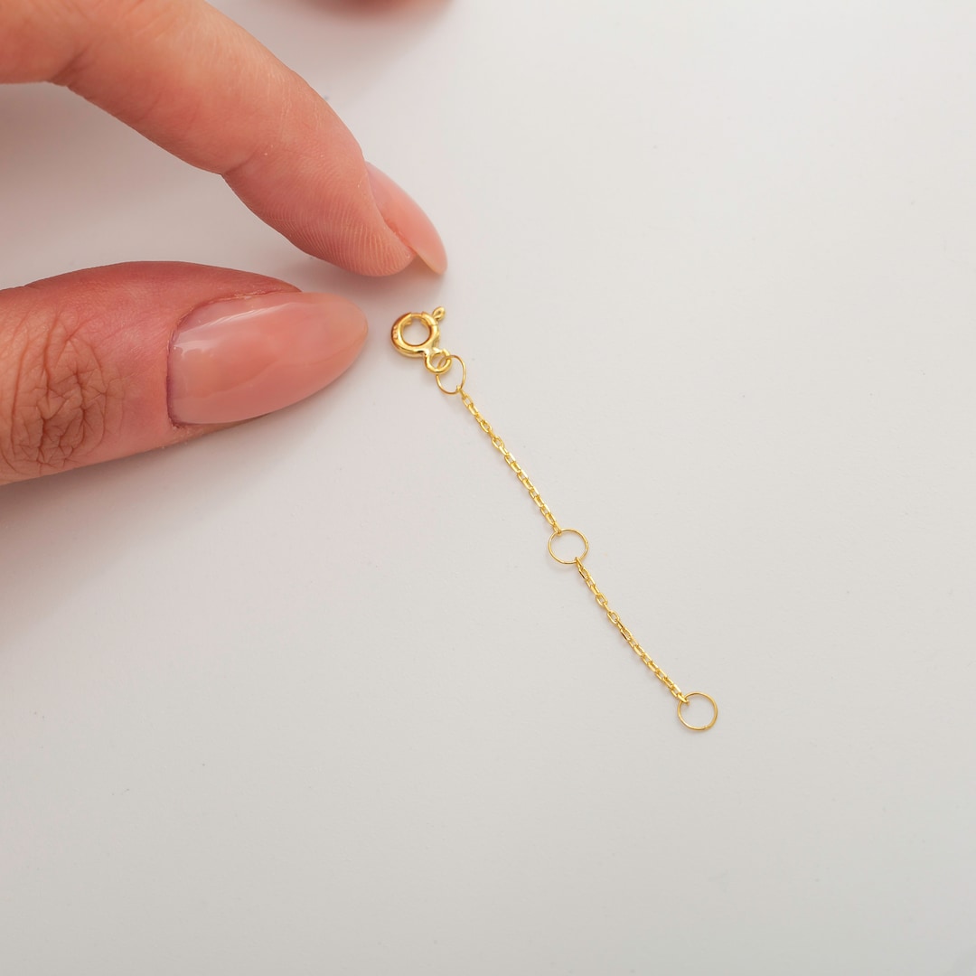 14k Solid Gold Necklace Extender - Extension - Etsy