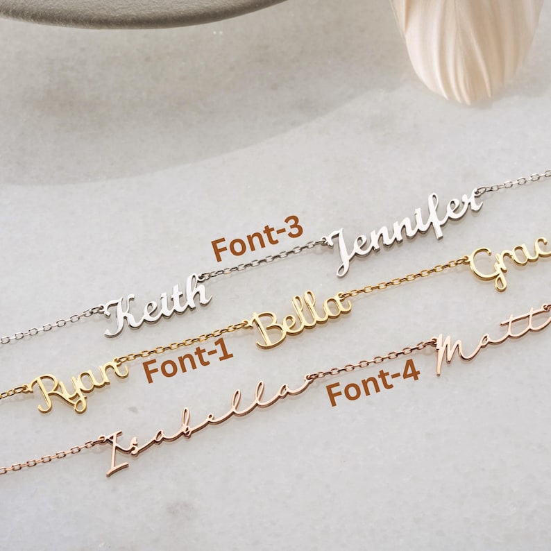 Multiple Name Necklace, Multi-name Family Necklace, Personalized ...