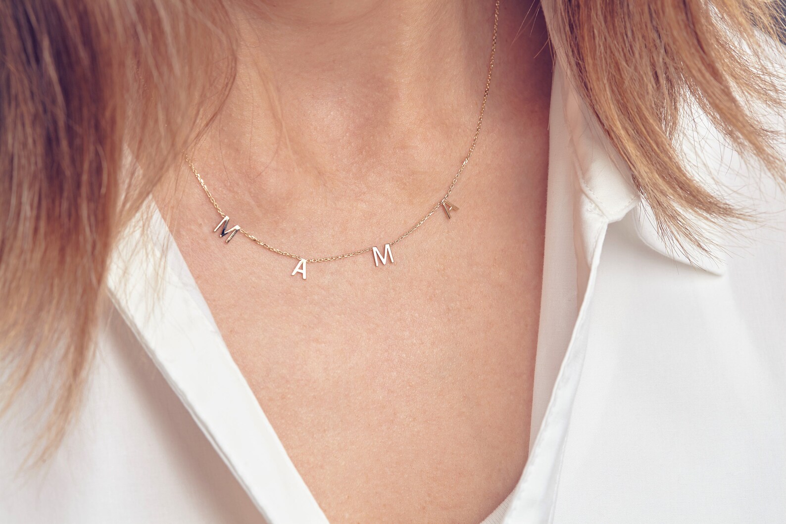 14K GOLD Necklace Personalized Name Necklace Initial - Etsy