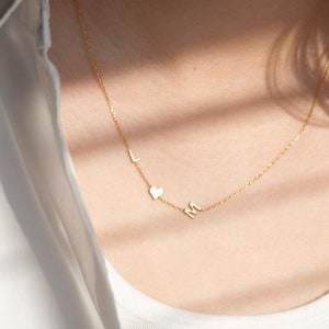 Sideways Necklace - Gold Initials - Christmas Gift - Gifts for Mom ...