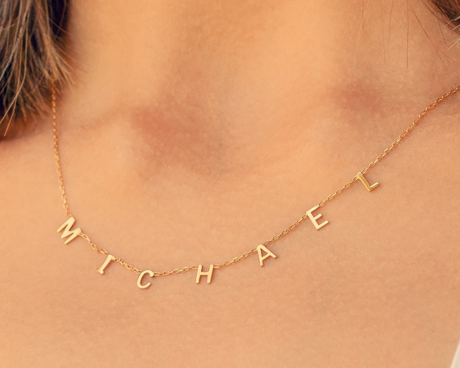 Name Necklace Personalized Necklace Minimalist Look Mothers - Etsy