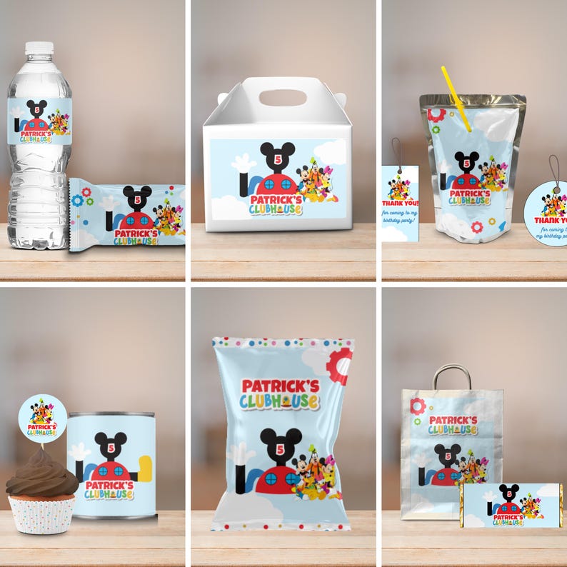 Mickey Mouse Clubhouse Party Bundle | Editable Canva Templates | Chip ...