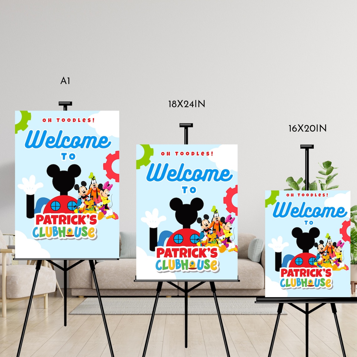Mickey Mouse Clubhouse Welcome Sign – Editable Canva Template – Digital ...