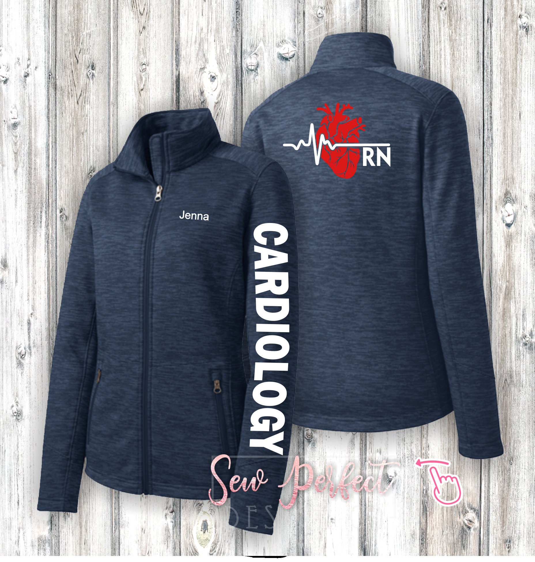 Personalized Cardiac Nurse Jacket Heart Design Cardiac Nurse Etsy