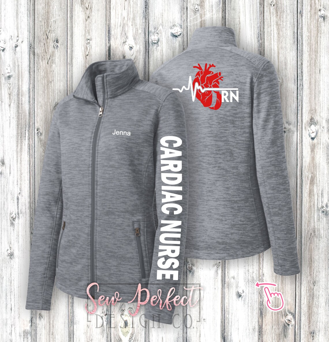 Personalized Cardiac Nurse Jacket Heart Design Cardiac Nurse Etsy
