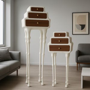 Surrealist Drawer Cabinet: Handmade Leggy Dresser, Wabi Sabi Furniture ...