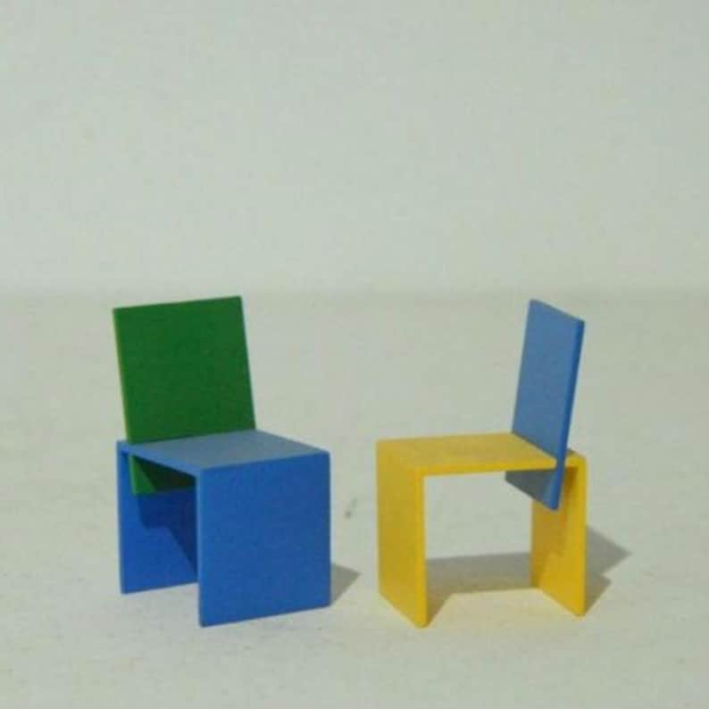 Iconic Yellow & Blue Okazaki Chair Design Shigeru Uchida Shiro Kuramata ...