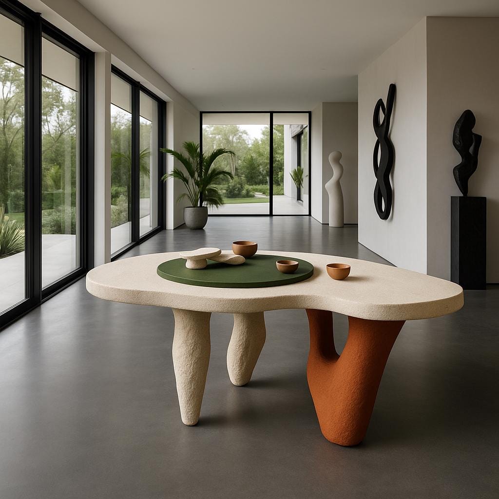 Center De Table Sculptural : Plâtres Texturés Organiques Avec Pied En ...