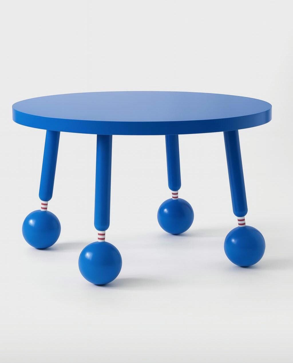 Handmade Modern Round Ball-leg Table, Colorful Accent Coffee Table - Etsy