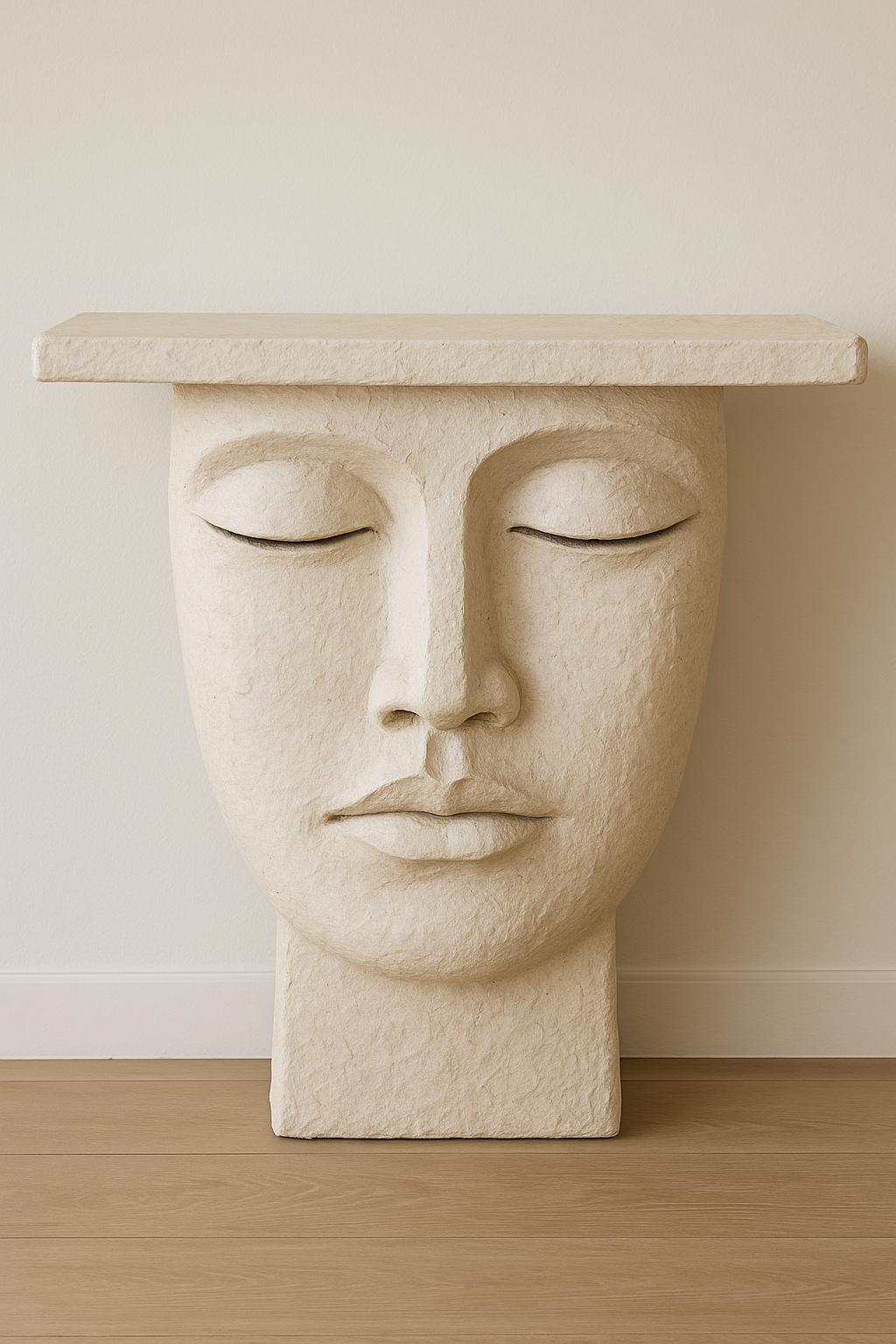 Handmade Papier Mâché Face Console Table: Boho Entryway Accent Piece - Etsy