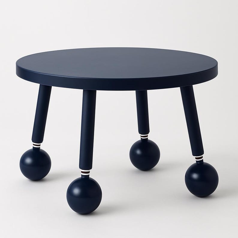 Handmade Modern Round Ball-leg Table, Colorful Accent Coffee Table - Etsy