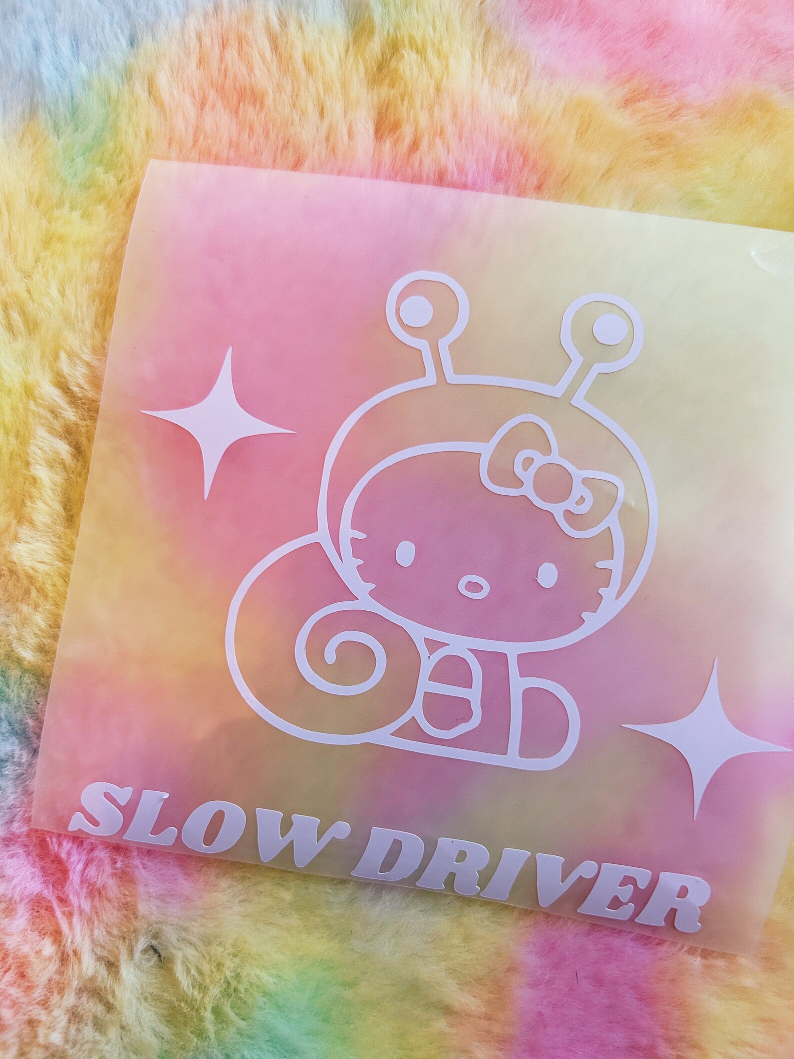 Slow Driver Kawaii Kitty Snail // Car Decal - Etsy