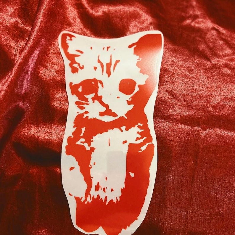 Cute Cat Standing Meme Decal || Car Decals || Cats || Red , White ...