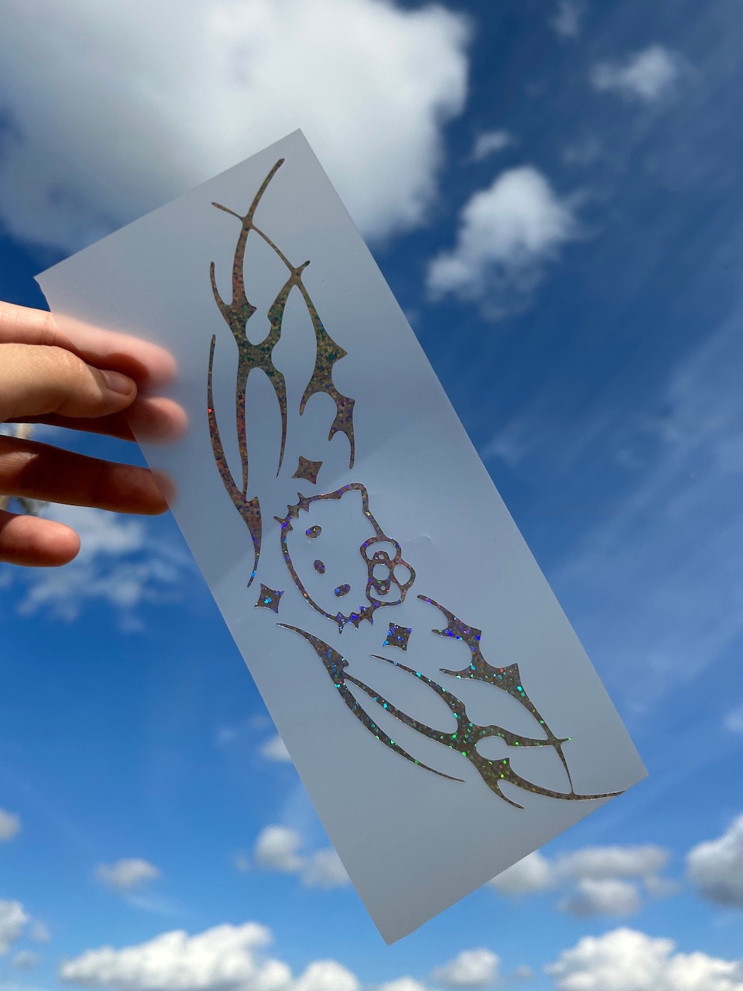 Kitty Car Tramp Stamp // Car Decal // Bumper Stickers // Holographic - Etsy