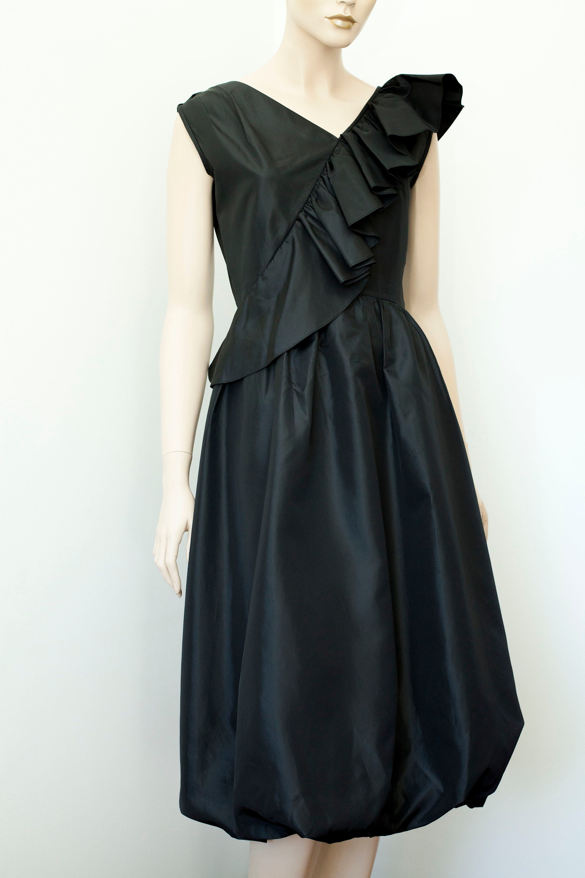 Vintage Formal Prom Dress 70s 80s, Black Size 10-12 - Etsy