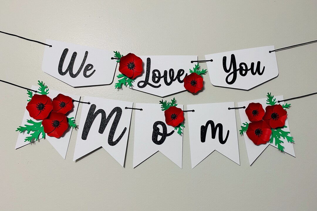 Mother's Day Banner * Happy Mother's Day Banner * We Love You Mom ...