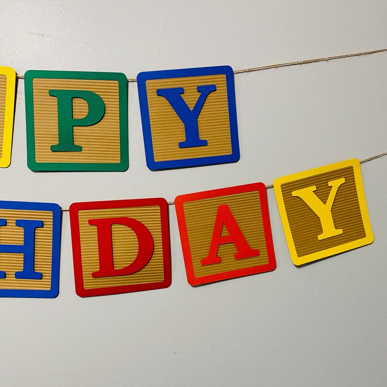 Alphabet Block Birthday Banner: ABC Building Block Party Decor - Etsy
