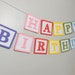 Pastel Alphabet Block Birthday Banner ABC Birthday Banner ABC Block ...
