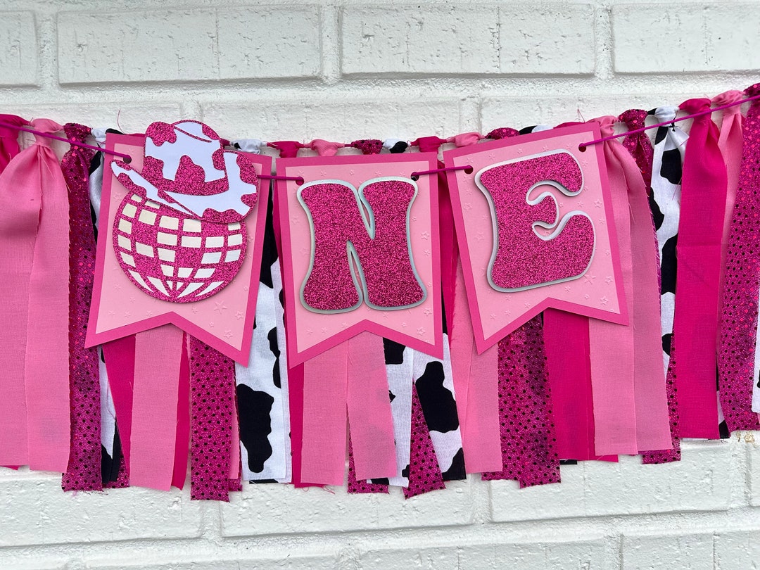 Disco Cowgirl High Chair Banner: Pink First Rodeo Party Decor - Etsy