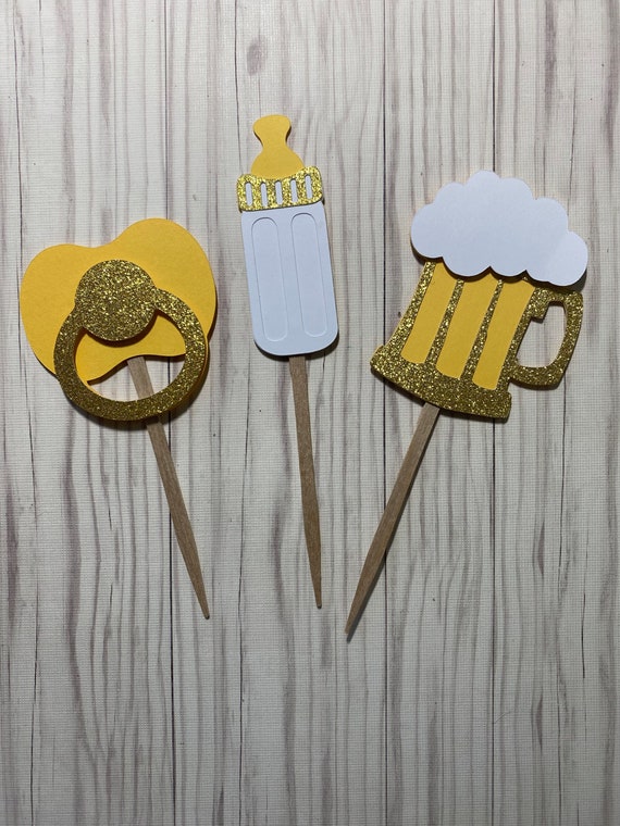 Baby is Brewing Cupcake Toppers Baby Bottle Beer Pacifier - Etsy