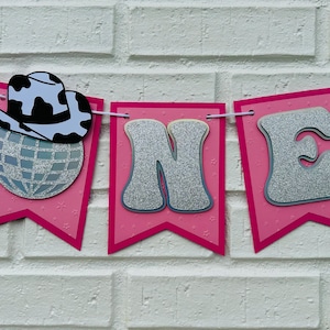 Disco Cowgirl High Chair Banner: First Rodeo Birthday Party - Etsy