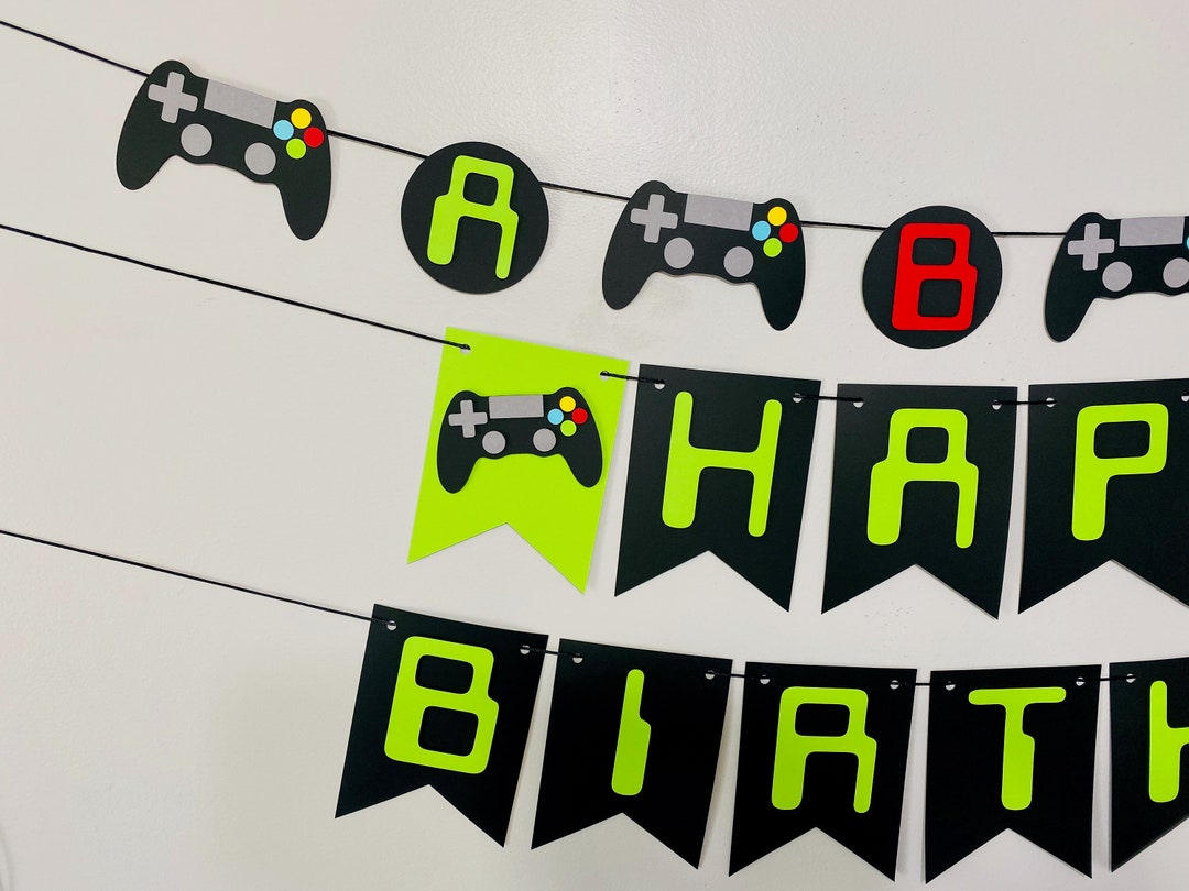 Gamer Happy Birthday Banner * Video Game Banner * Video Game Party ...