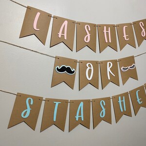Stashes or Lashes Gender Reveal Banner Baby Shower Party - Etsy