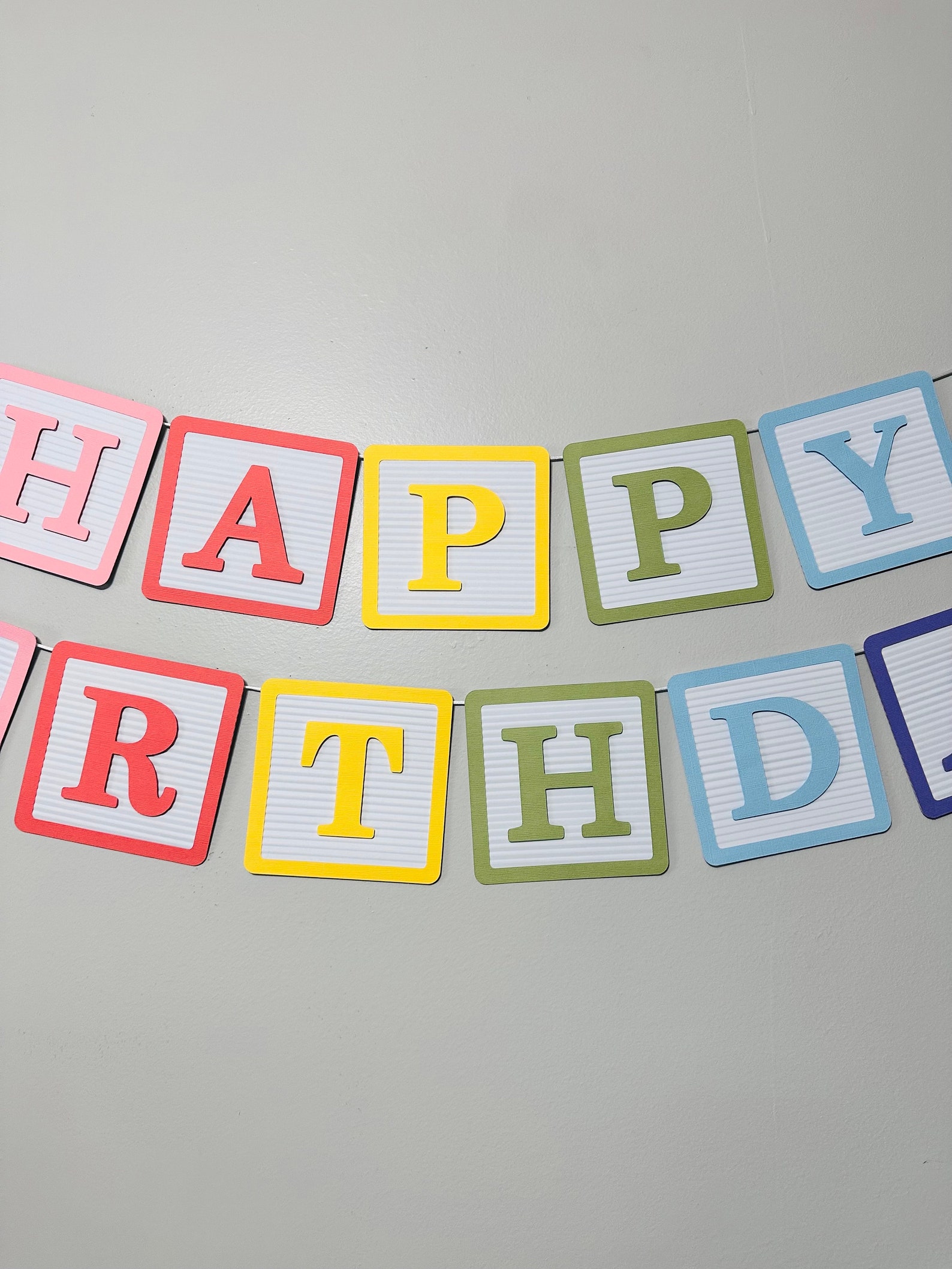 Pastel Alphabet Block Birthday Banner: ABC Building Block Party - Etsy
