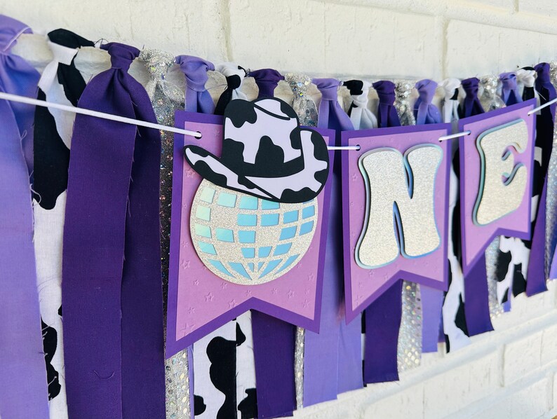 Disco Cowgirl High Chair Banner: First Rodeo Birthday Party Decor - Etsy