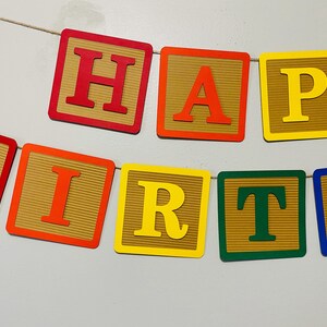 Alphabet Block Birthday Banner ABC Birthday Banner ABC Block Banner ...