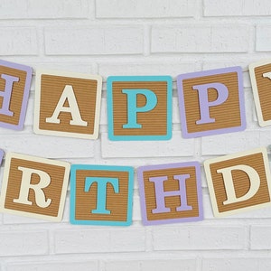 Alphabet Block Birthday Banner: ABC Building Block Party Decor - Etsy