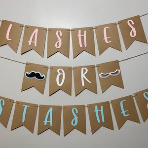 Stashes or Lashes Gender Reveal Banner Baby Shower Party - Etsy