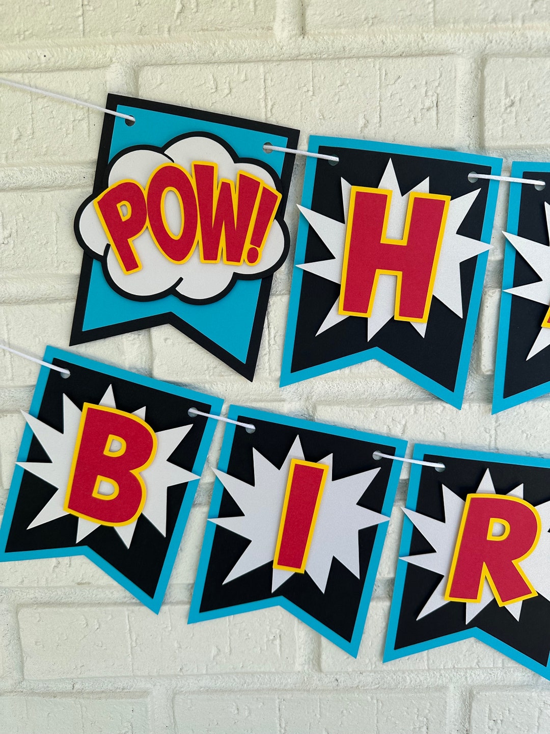 Superhero Happy Birthday Banner * Superhero Party * Superhero Decor - Etsy