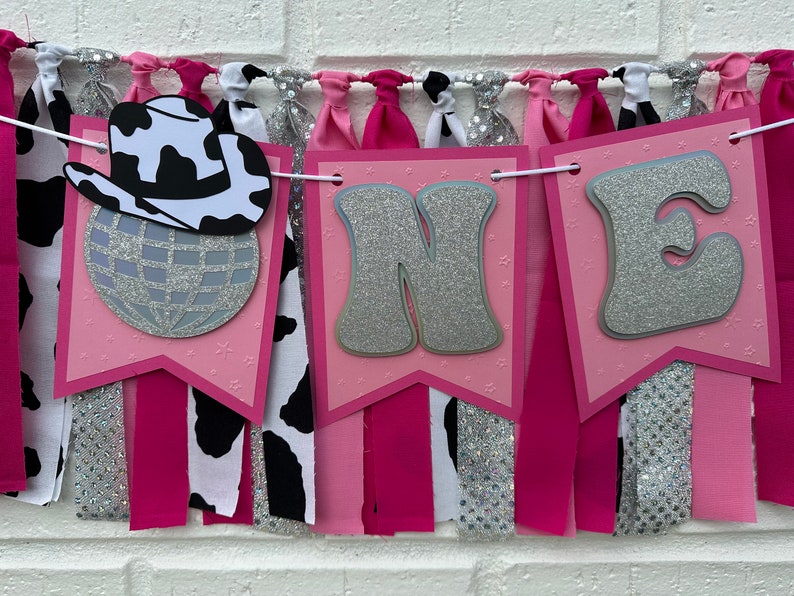 Disco Cowgirl High Chair Banner: First Rodeo Birthday Party - Etsy