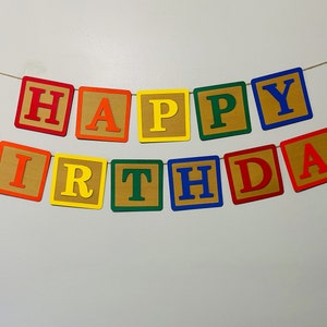 Alphabet Block Birthday Banner: ABC Building Block Party Decor - Etsy