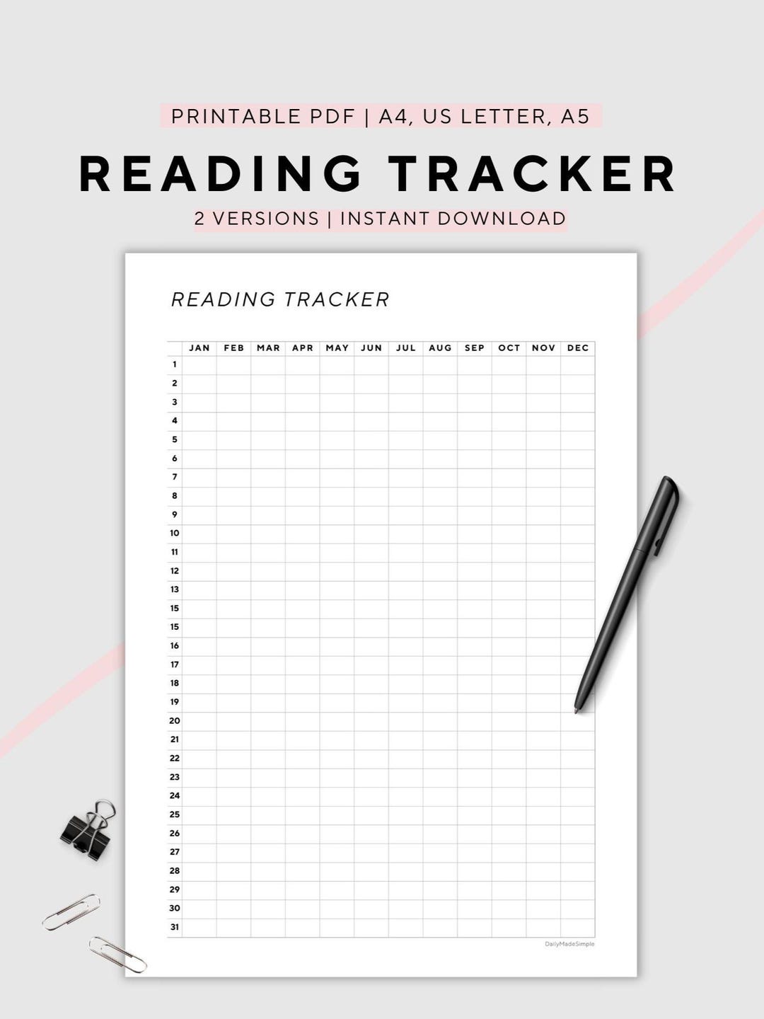 Reading Tracker, Book Tracker Challenge, Reading Goal, Reading Planner ...