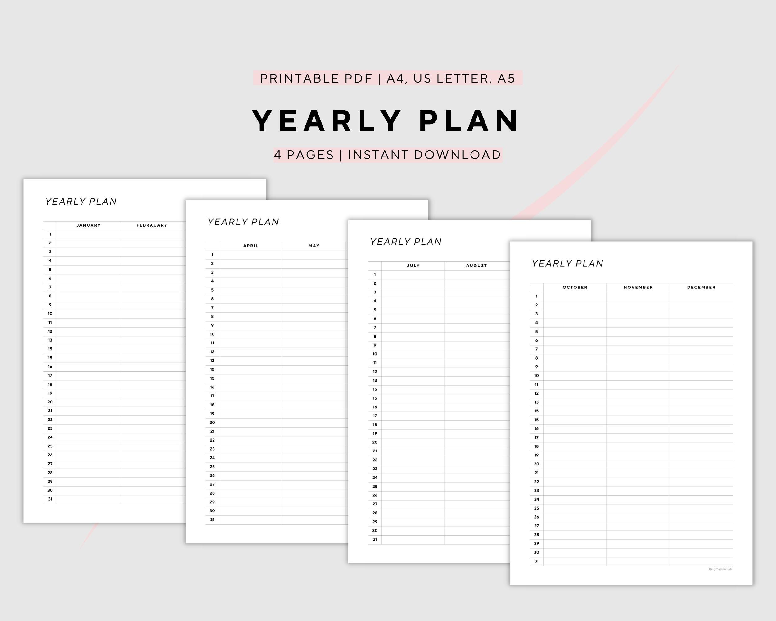 Yearly Plan, Yearly Planner, Year Schedule, Future Log, Annual Planner ...