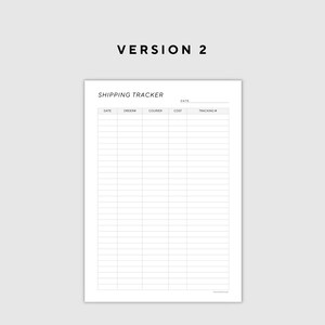 Shipping Tracker, Shipment Tracker, Small Business Records, Printable ...