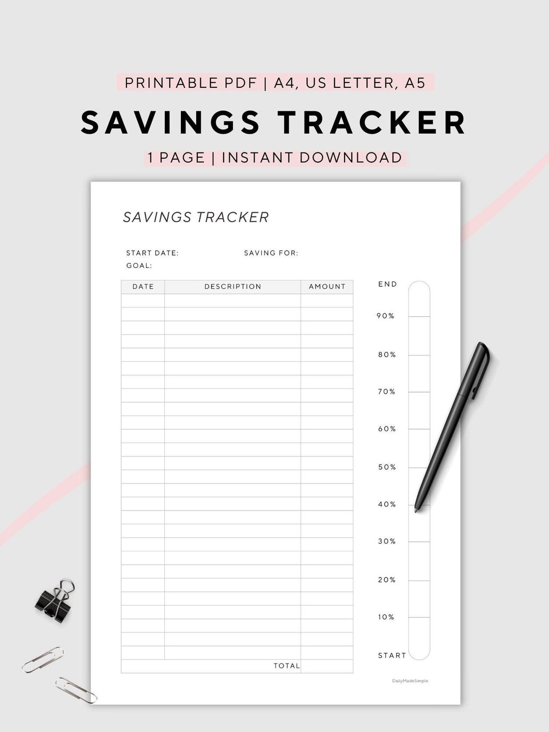 Savings Tracker, Finance Planner, Personal Finance, Savings Goal ...