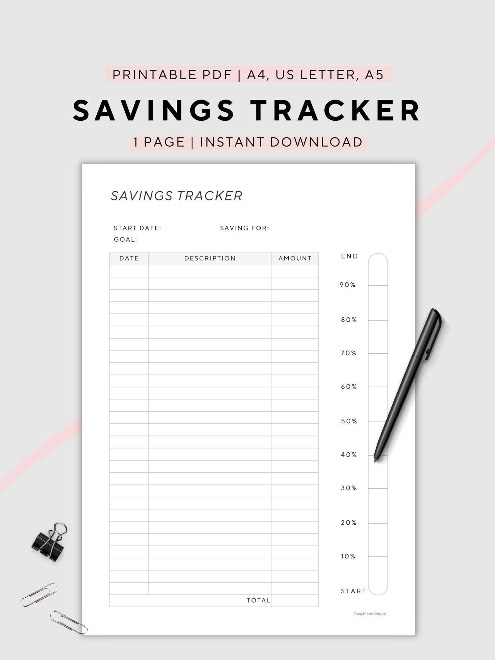Savings Tracker, Finance Planner, Personal Finance, Savings Goal ...
