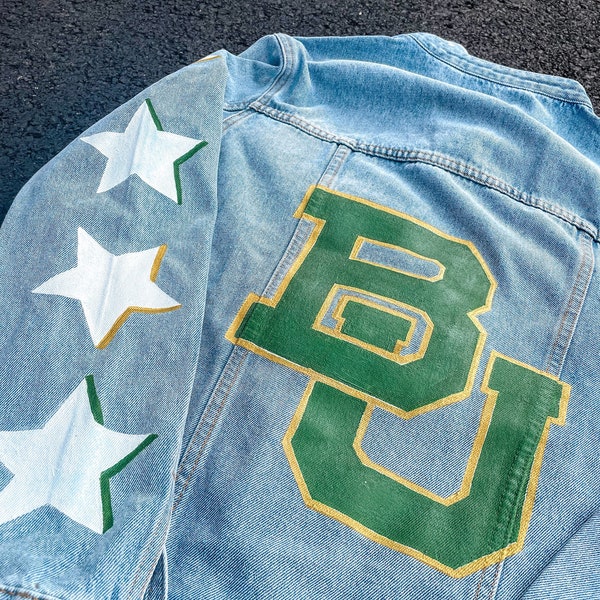 College Jean Jacket - Etsy