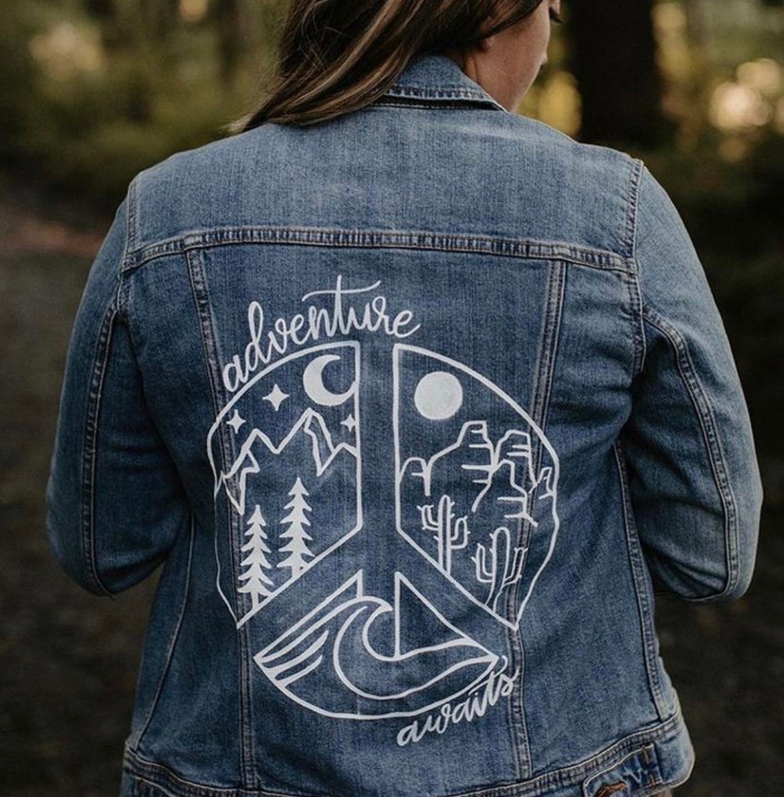 Custom Jean Jacket / denim jacket white paint | Etsy