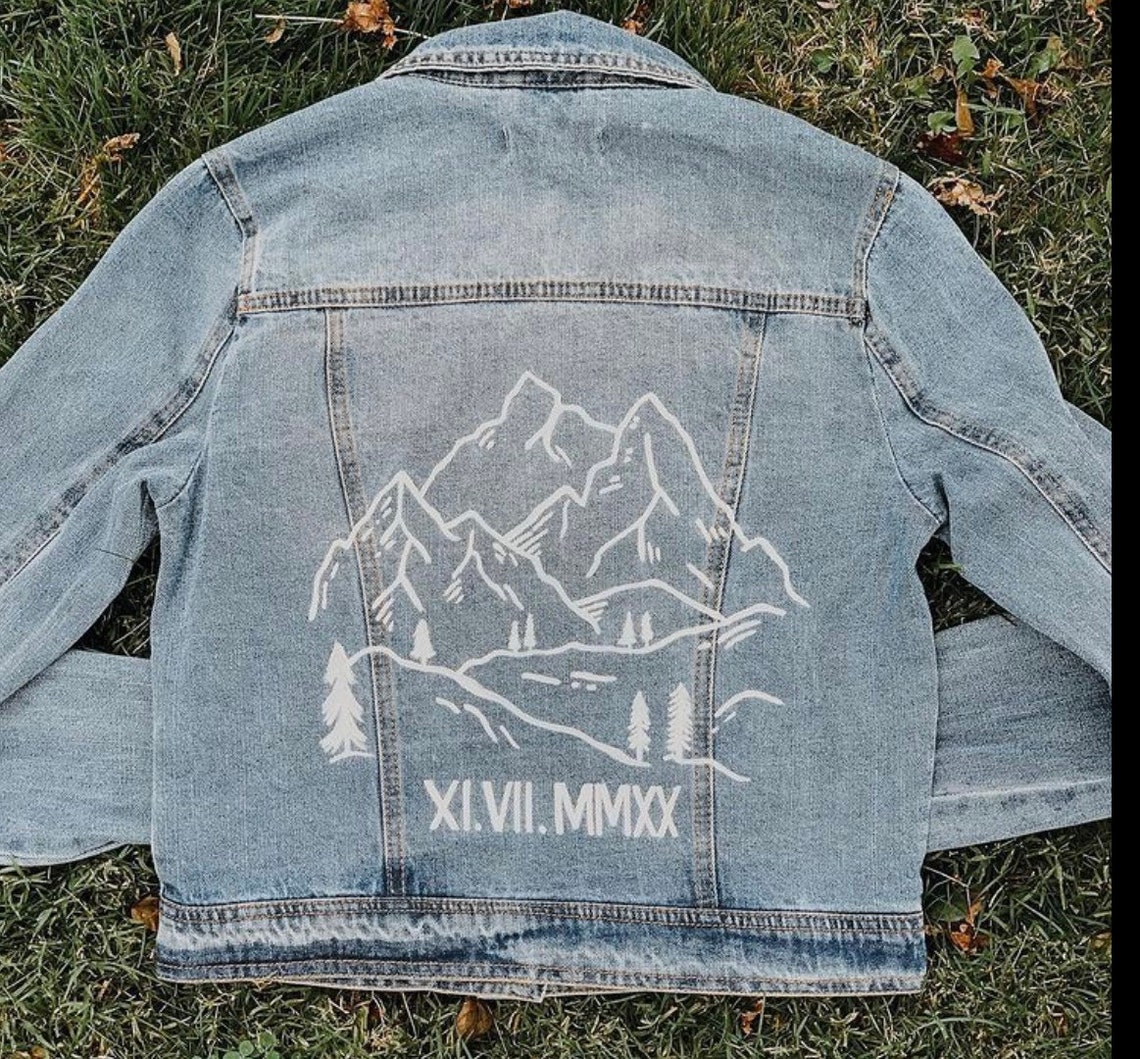 Custom Jean Jacket / denim jacket white paint | Etsy
