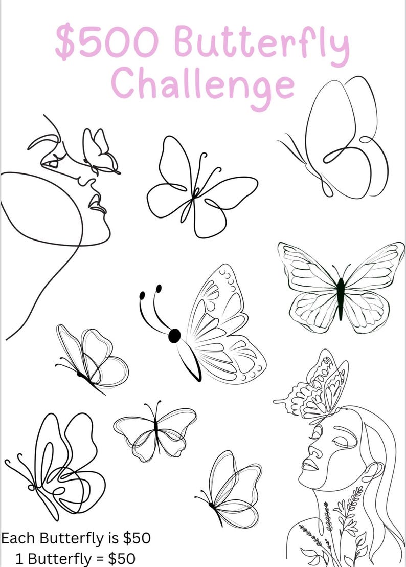Butterfly Savings Challenge - Etsy