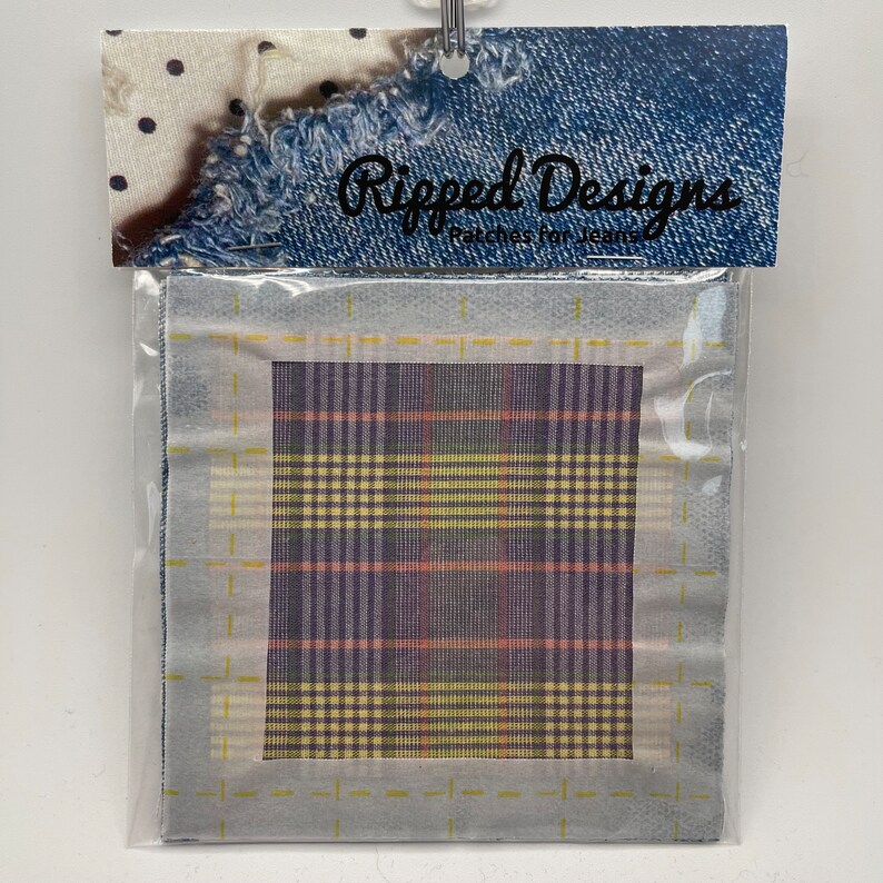 Ripped Designs Denim Patches Tiny Mauve Floral and Plaid - Etsy