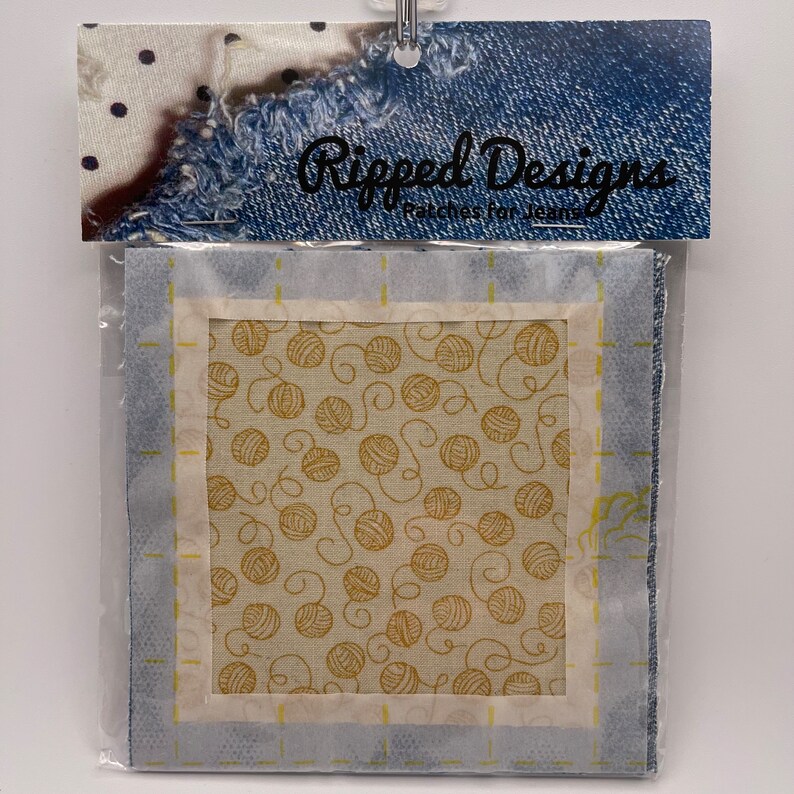 Ripped Designs Denim Patches for Knitters Yellow Balls of - Etsy