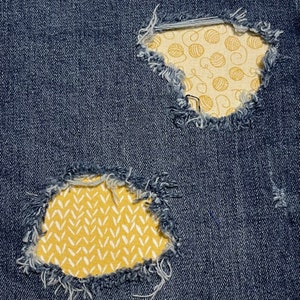 Ripped Designs Denim Patches for Knitters - Yellow Balls of Yarn ...