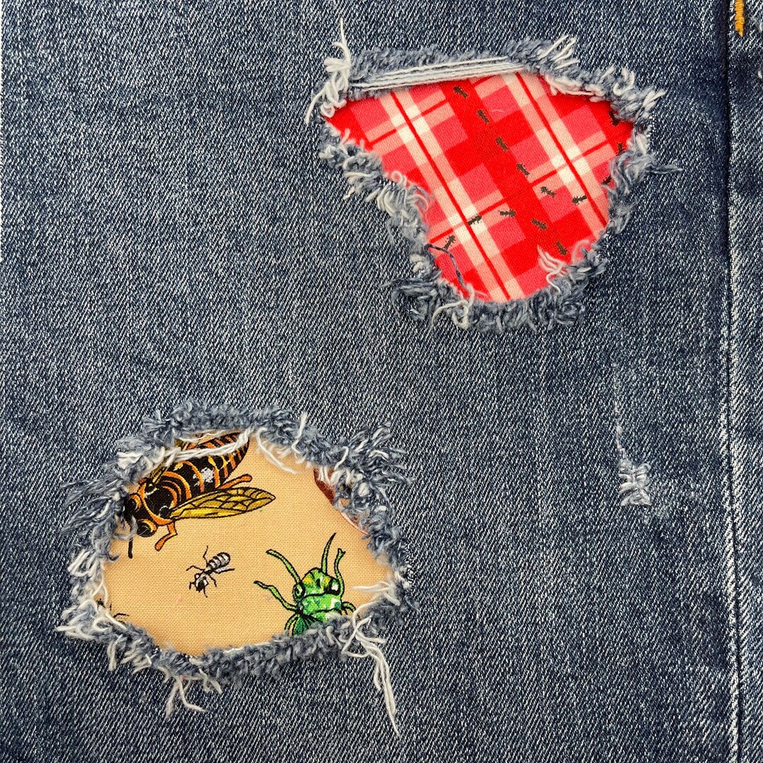 Ripped Designs Denim Patches - Bugs at the Picnic Peekaboo Iron on ...
