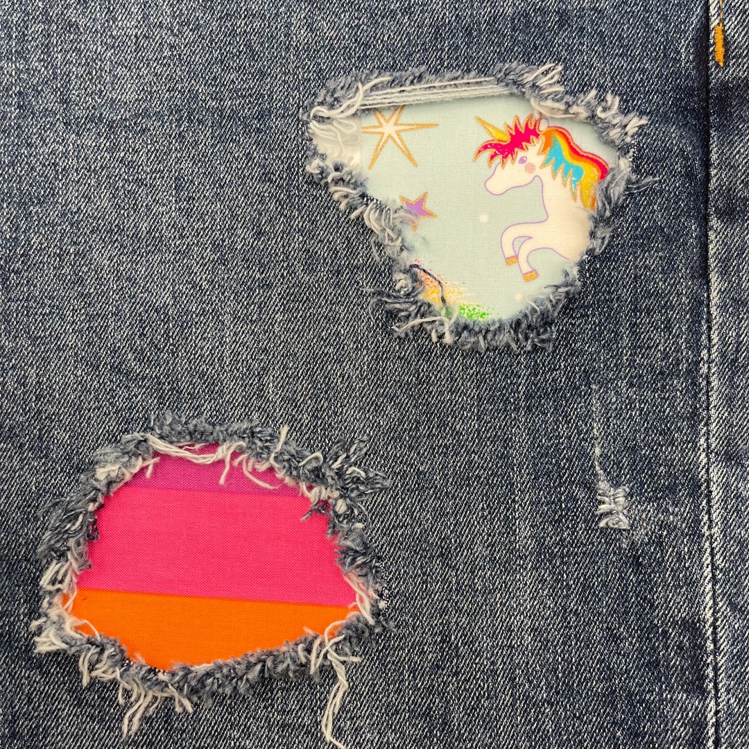 Ripped Designs Denim Patches - Unicorns and Rainbows Jeans Patch Jeans ...